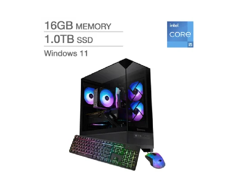 iBUYPOWER Gaming Desktop; Intel Core i5 14400F – 16GB RAM, 1TB SSD - 8 ...