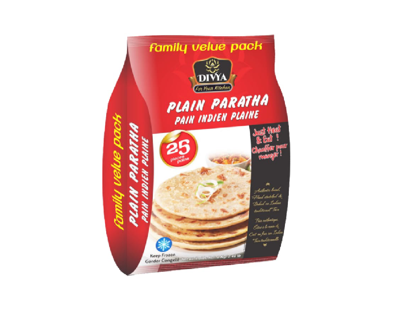 Divya Plain Paratha Family Value Pack Box 25pcs 2kg – Wholesale Price