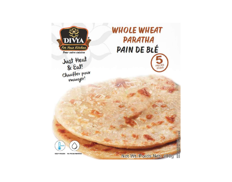 Divya Whole Wheat Paratha Box 5pcs 400g – Wholesale Price