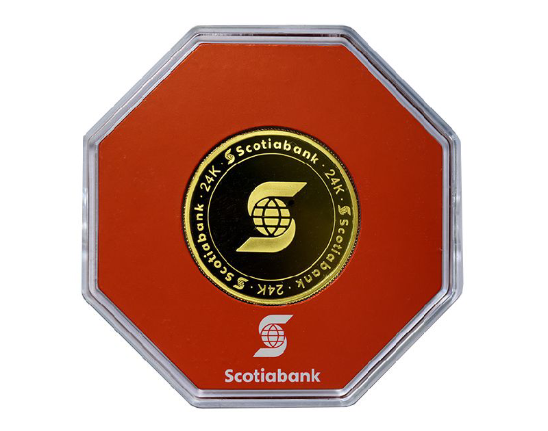 1 oz Gold Scotiabank Round Bar – Wholesale Price